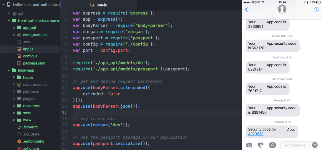 MEAN Stack User Authentication and SMS validation with Twilio/Authy: Part 1/2 - Developing the API